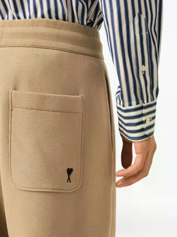 AMI Paris Cotton Track Pants With De Coeur