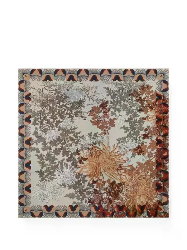 PIERRE-LOUIS MASCIA Cialda Floral-print Scarf - Neutrals