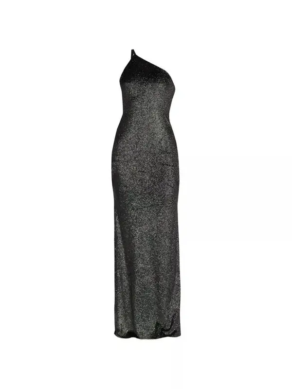 THE SEI One-shoulder Maxi Dress In Metallic