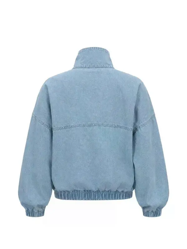 Rag & Bone Miramar Press-stud Funnel-neck Denim Top