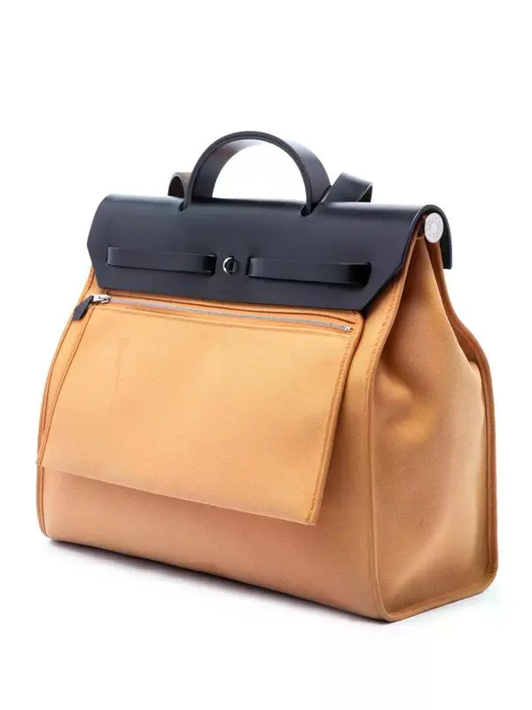 Hermès Toile Herbag Zip 39 Satchel - Orange