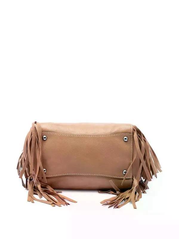 Prada Glace Calf Fringed Twin Pocket Satchel
