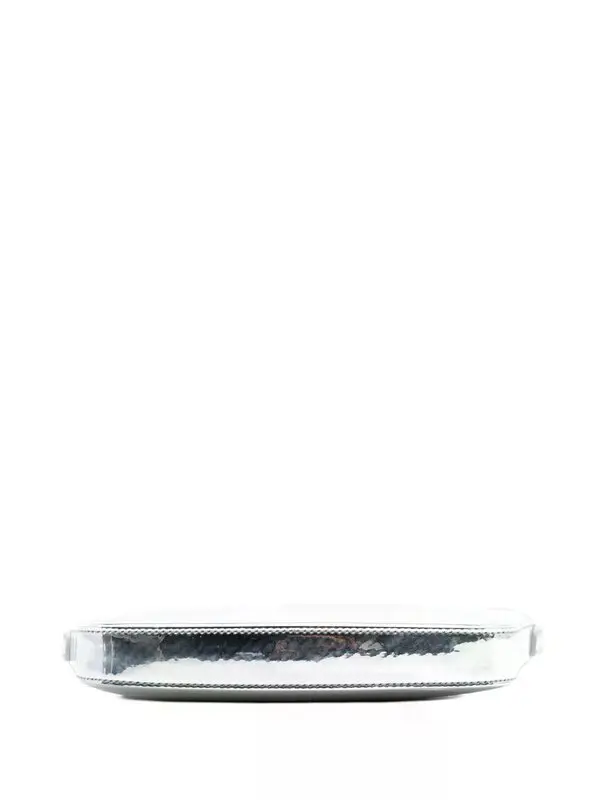 Celine Medium Croc Effect Shoulder Bag - Silver