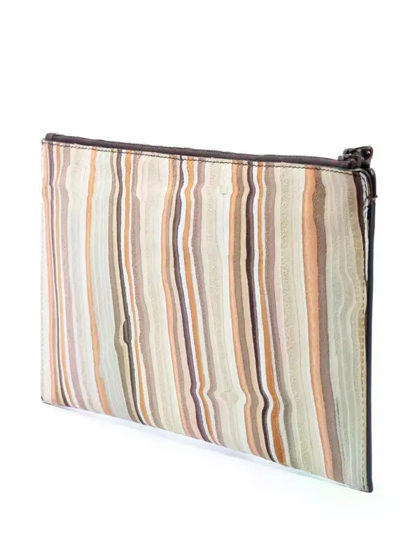 Balenciaga Suede Striped Papier Clutch Bag