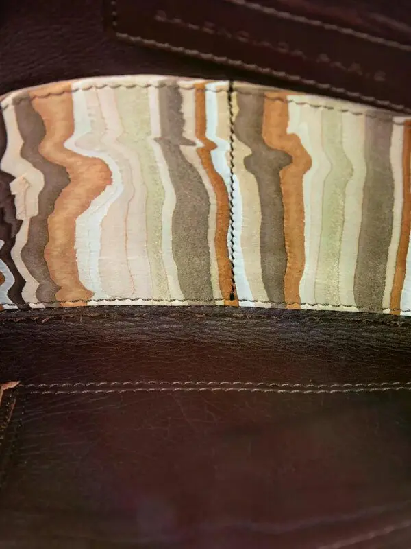 Balenciaga Suede Striped Papier Clutch Bag