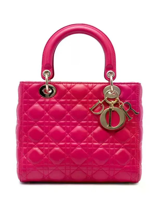Dior Medium Lambskin Lady Satchel - Pink