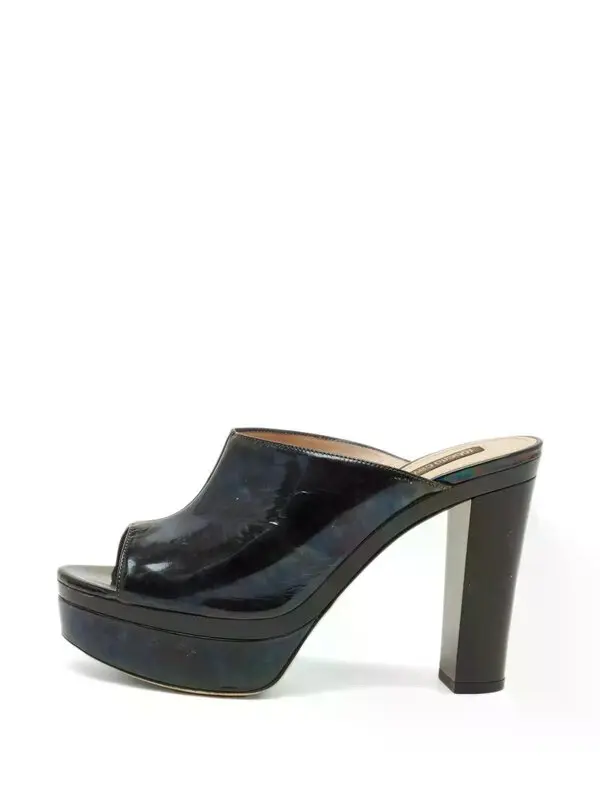 Roberto Cavalli Leather Patent Platform Sandals