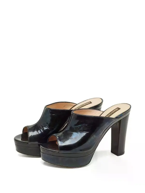 Roberto Cavalli Leather Patent Platform Sandals