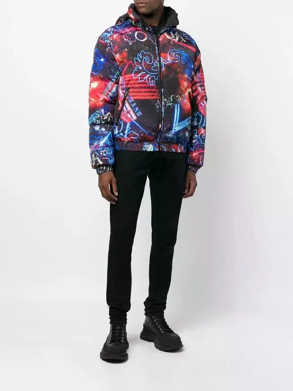 Versace Motif-print Down-filled Jacket