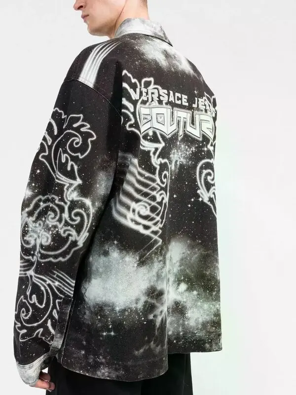 Versace Space Couture-print Long-sleeved Shirt