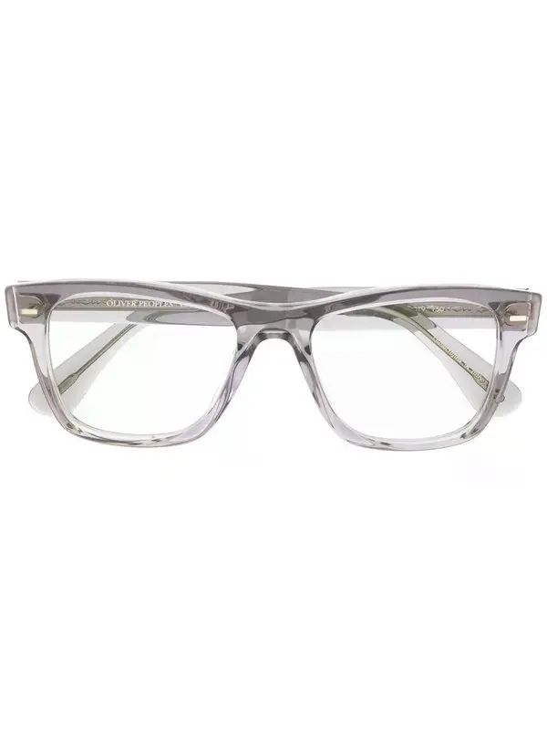 Oliver Spencer Square Transparent-frame Glasses - Grey