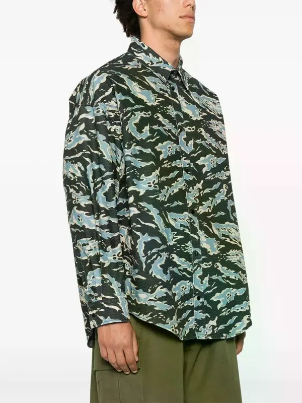 Acne Studios Abstract-pattern Organic-cotton Shirt