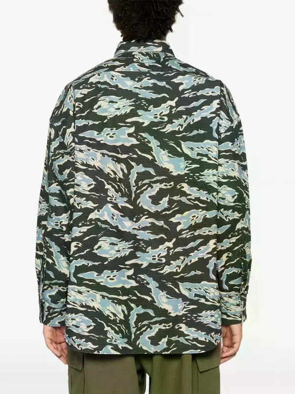 Acne Studios Abstract-pattern Organic-cotton Shirt