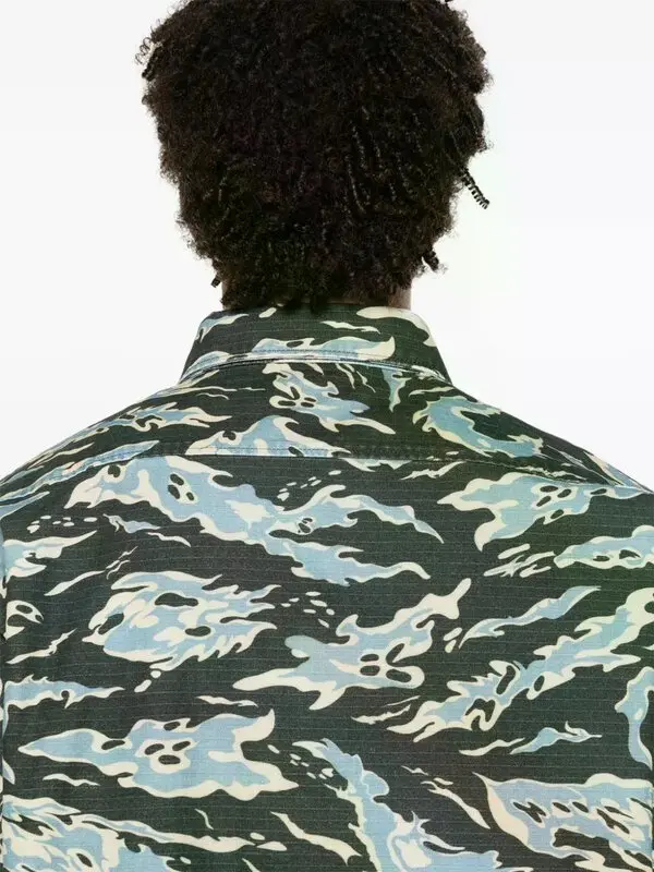 Acne Studios Abstract-pattern Organic-cotton Shirt