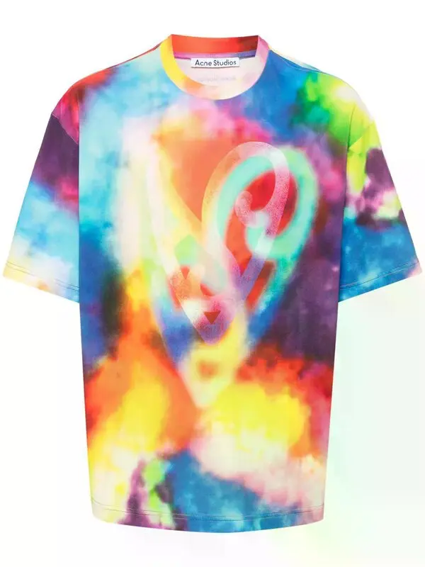 Acne Studios Abstract Print Organic Cotton T-shirt - Red