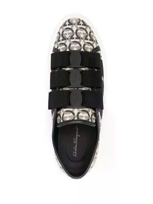FERRAGAMO Gancini And Vara Bow Low-top Sneakers