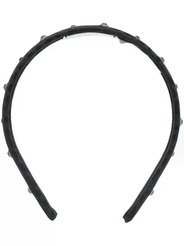 Moschino Crystal-embellished Jacquard Headband - Black