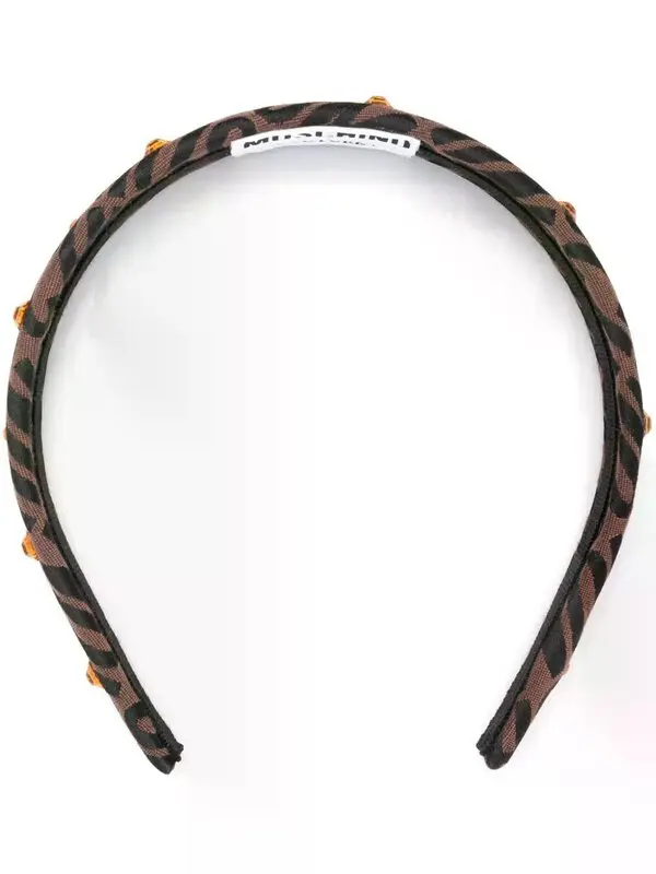 Moschino Jacquard Crystal-embellished Headband - Black