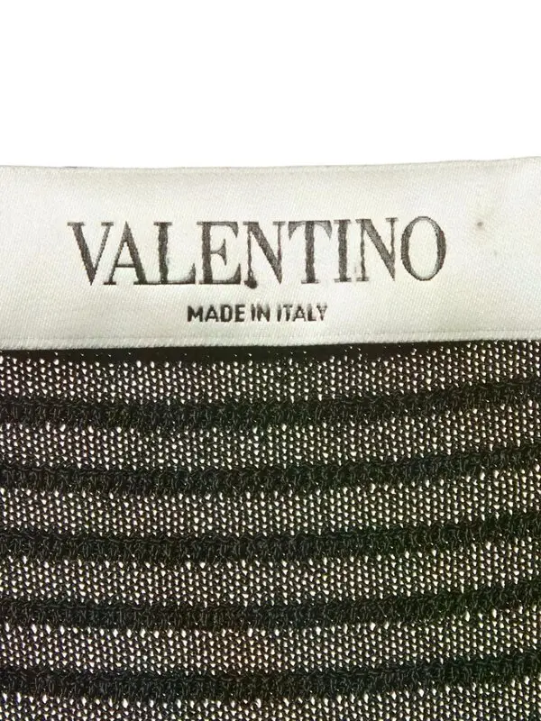 Valentino Garavani Patterned Knit Square Neck Short Sleeve Dress