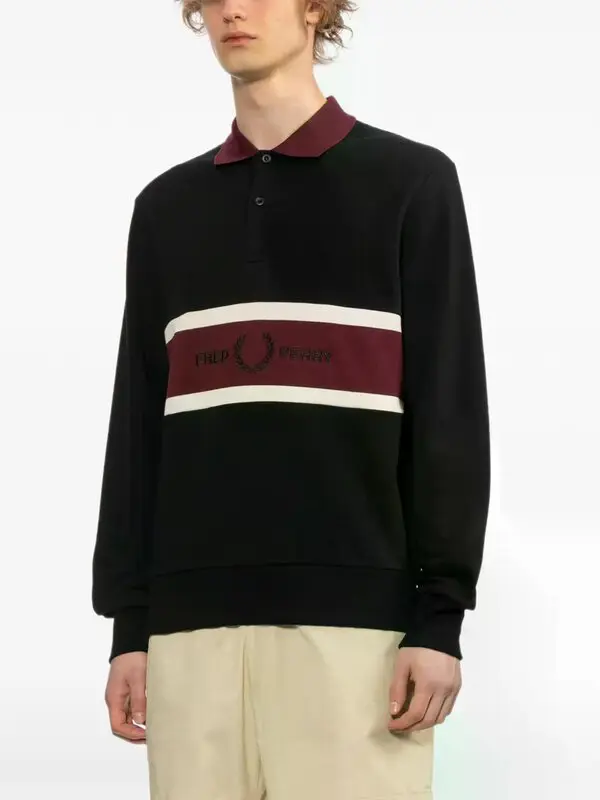 Fred Perry Logo-embroidered Panelled Polo Shirt