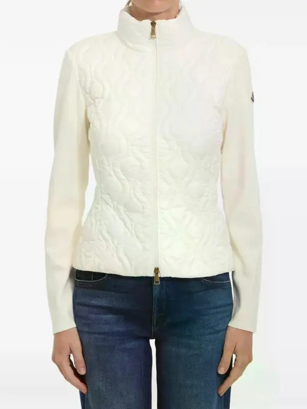 Moncler Quilted High-neck Cardigan - Neutrals