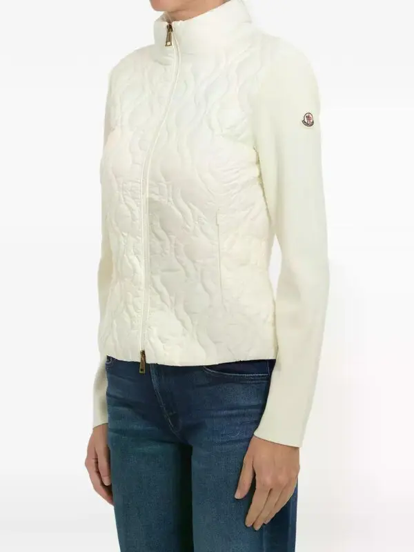 Moncler Quilted High-neck Cardigan - Neutrals