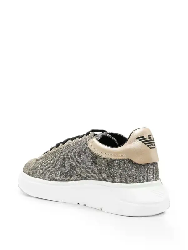 Emporio Armani Glitter Effect Logo Patch Sneakers