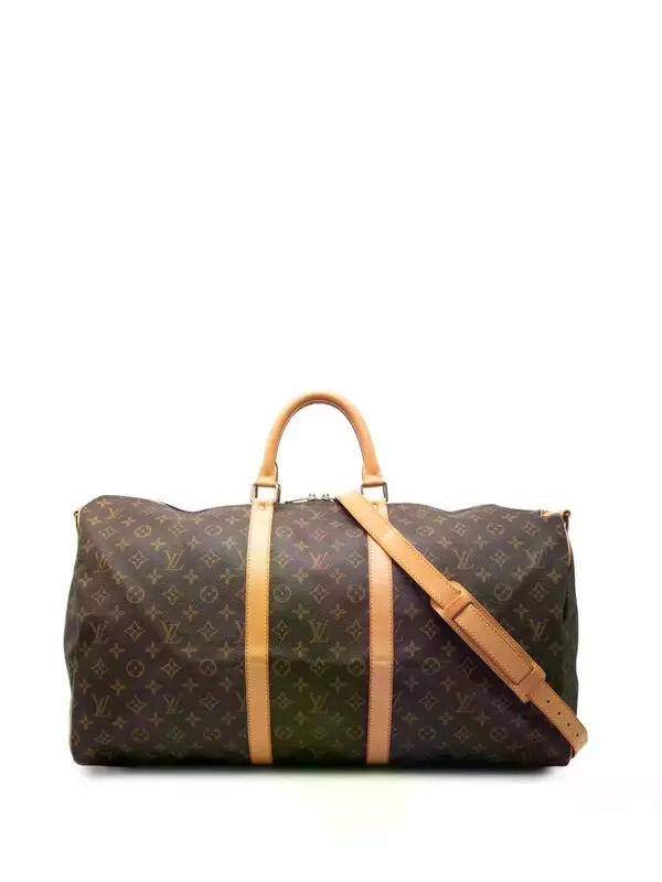 LOUIS VUITTON Monogram Keepall Bandouliere 55 Travel Bag