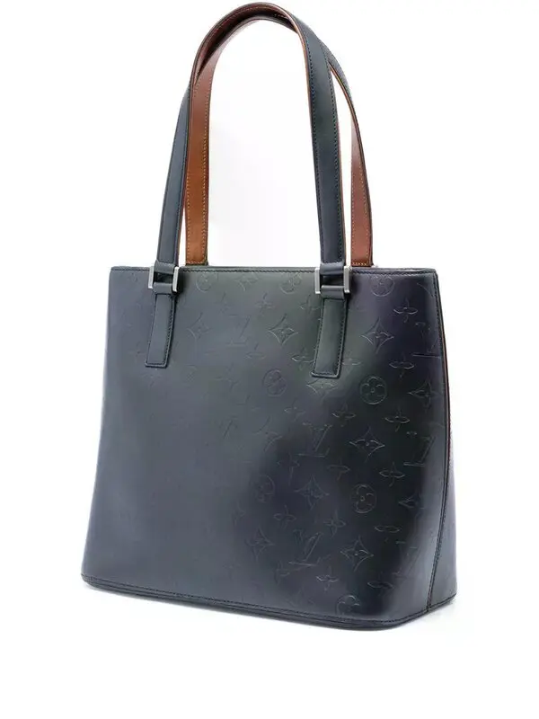 LOUIS VUITTON Monogram Mat Stockton Tote Bag - Blue