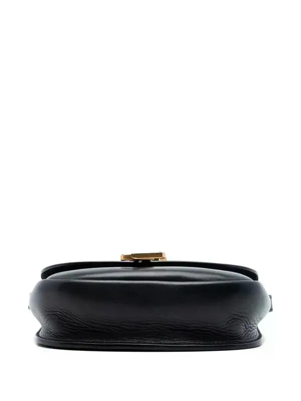 Saint Laurent Kaia Leather Monogram Crossbody Bag - Black