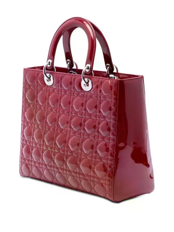 Dior Large Patent Cannage Lady Satchel