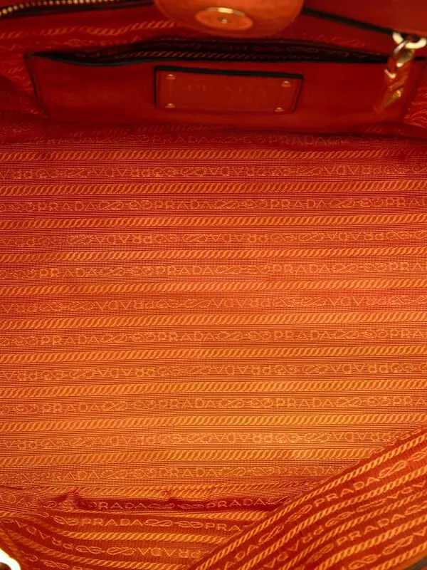 Prada Vitello Daino Convertible Tote Satchel - Orange
