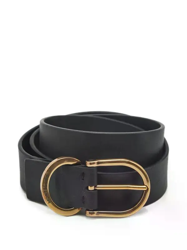 Montblanc Leather Belt With Gold-tone Buckle - Black