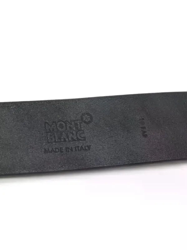 Montblanc Leather Belt With Gold-tone Buckle