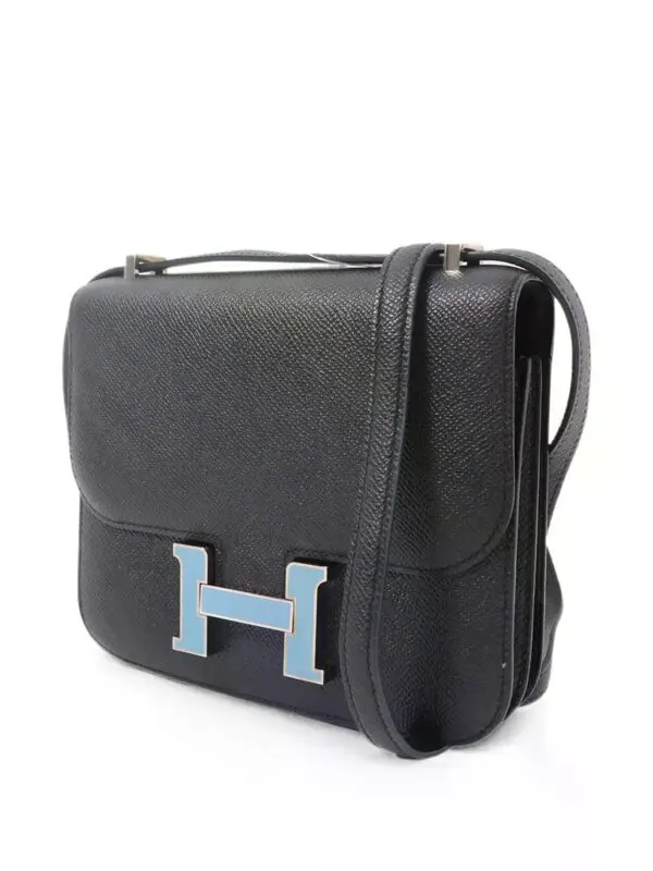 Hermès 2016 Mini Constance Epsom Leather Crossbody Bag - Black