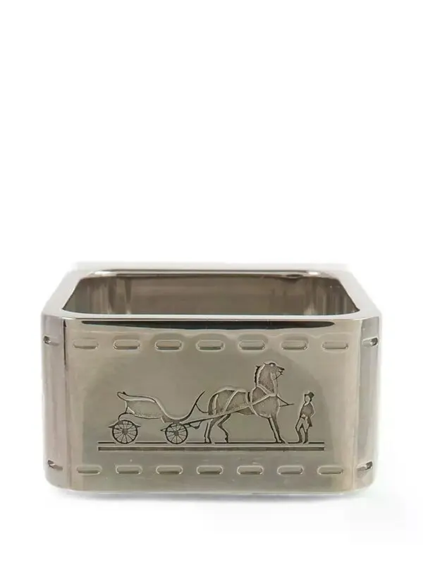 Hermès Logo-engraved Scarf Ring - Silver