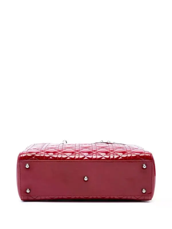 Dior Patent Cannage Lady Satchel - Red