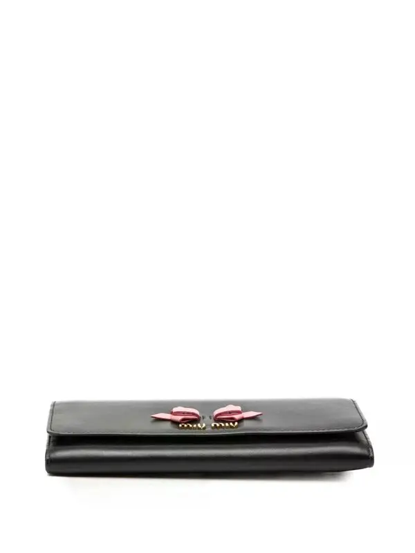 Miu Miu 2010-2026 Soft Calf Bow Bifold Wallet Long Wallets