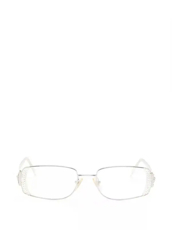 Versace 2000s Crystal-embellished Eyeglasses - Silver