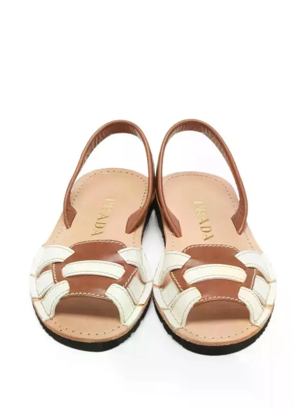 Prada Patent Leather Cage Flat Sandals
