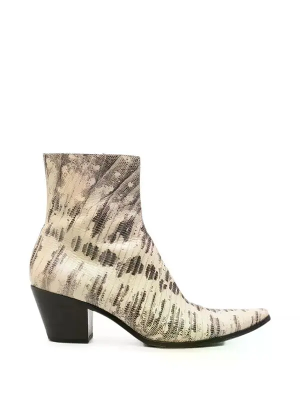 Miu Miu 2000s Snakeskin-effect Point-toe Ankle Boots