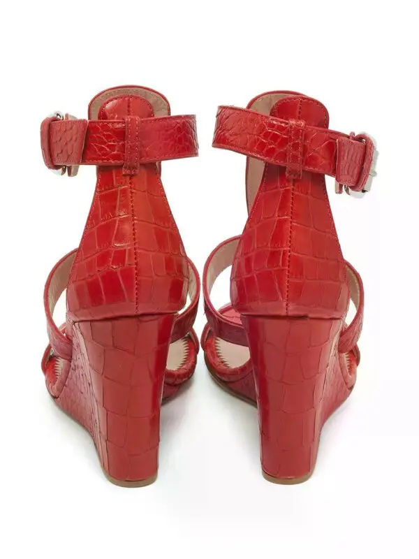 GIUSEPPE ZANOTTI Croc-embossed Leather Sandals