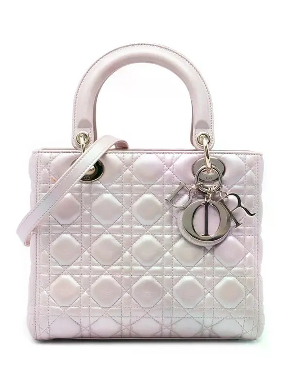 Dior Medium Lambskin Cannage Lady Satchel - Pink