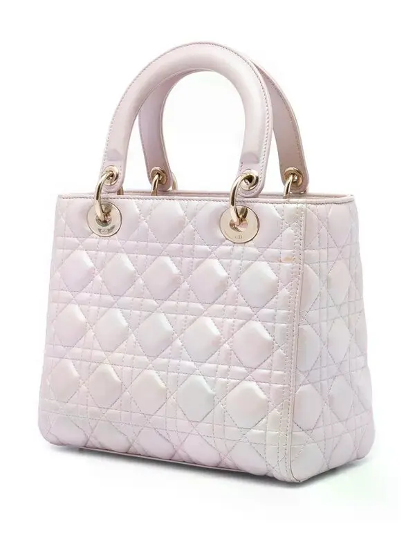 Dior Medium Lambskin Cannage Lady Satchel - Pink