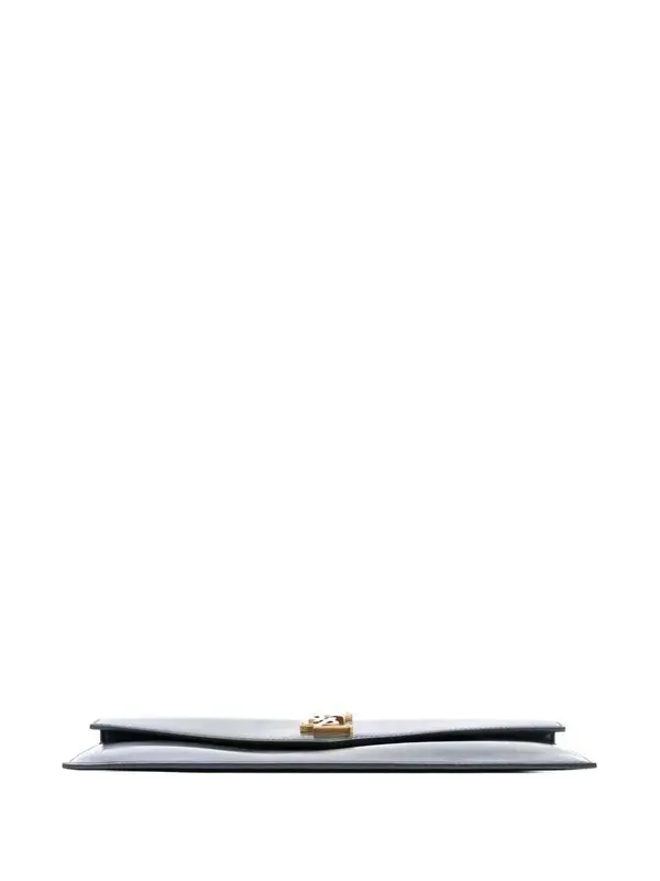 Saint Laurent Smooth Calfskin Monogram Uptown Pouch Clutch Bag - Grey