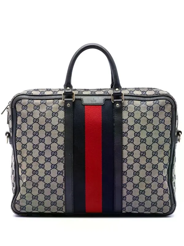 Gucci Gg Canvas Web Briefcase