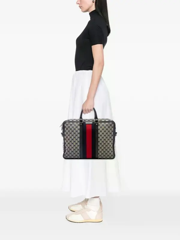 Gucci Gg Canvas Web Briefcase