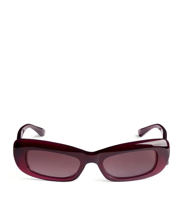 Balenciaga Diva Rectangle Sunglasses - Red