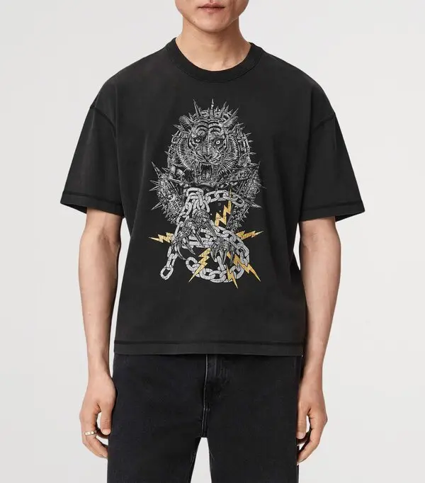 ALLSAINTS Cotton Iron Tiger T-shirt - Black