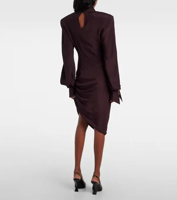 MUGLER Asymmetric Mini Dress With Drapes